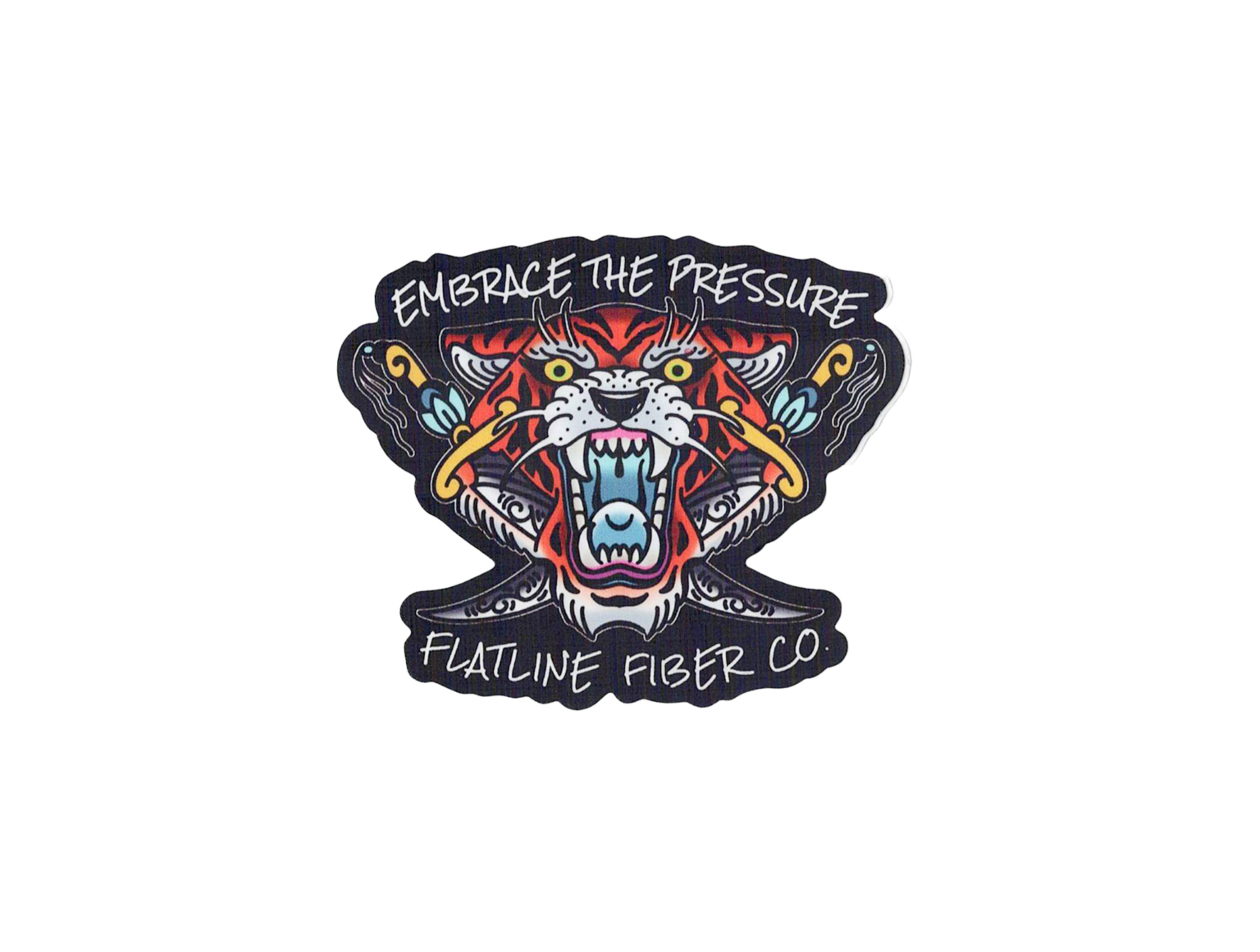 FLATLINE FIBER Co. Embrace the Pressure Tiger Sticker | REALMENT